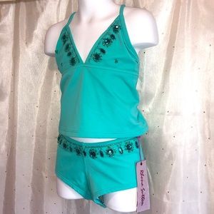 Rhona Sutton | Swim | Rhona Sutton Girls Jeweled Tankini Swimsuit Nwt ...